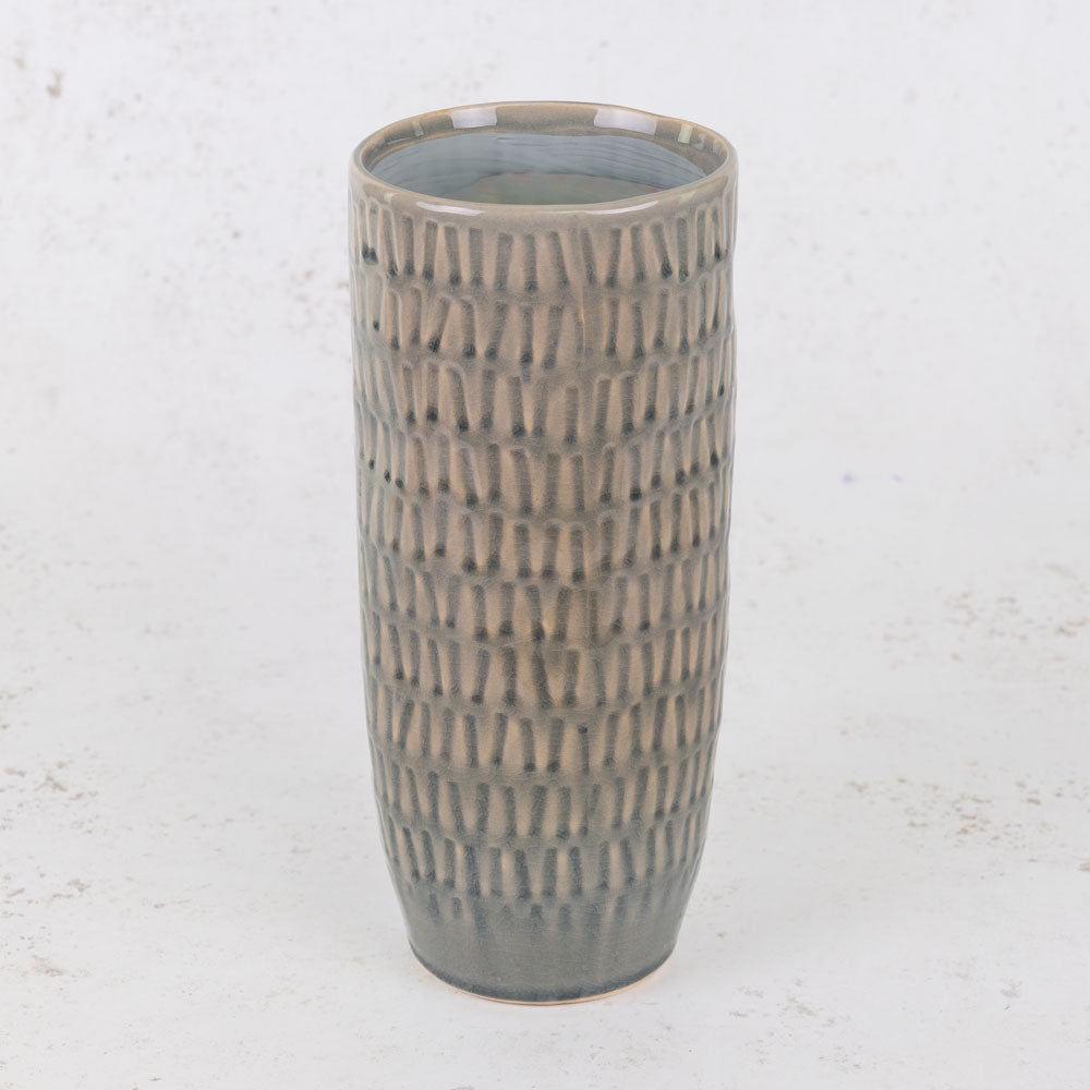 Vase, Elsa, Ceramic, Frosted Blue, H28cm – Atlas Flowers