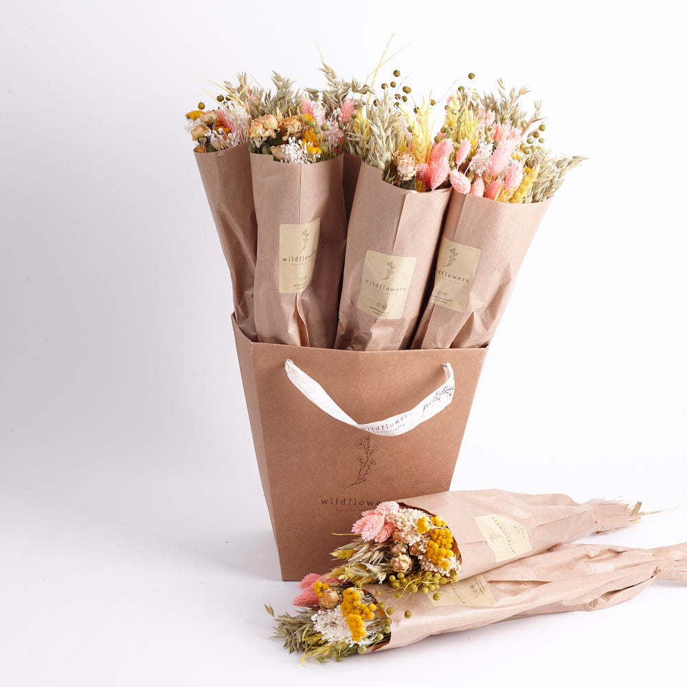 Bucket, Wildflower Bunches, Dried, Pink Lemonade – Atlas Flowers