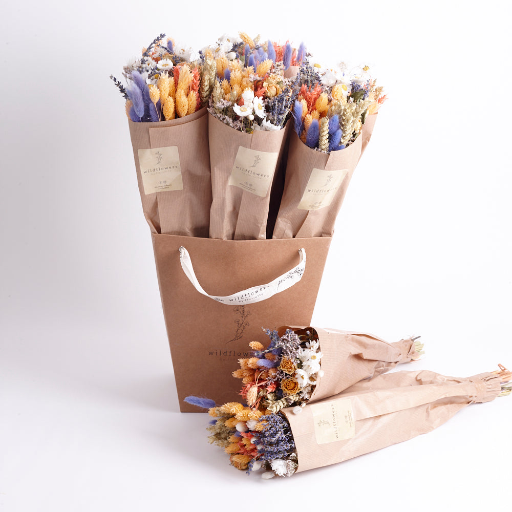 Bucket, Wildflower Bunches, Dried, Lavender Peach – Atlas Flowers