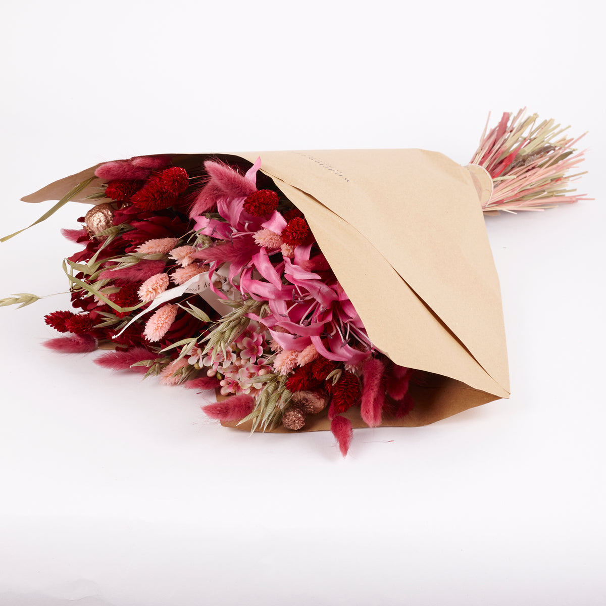 Red Allure, Dried and Silk Bouquet – Atlas Flowers